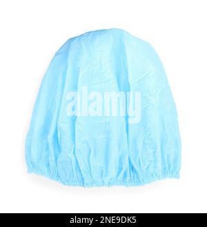 Light blue waterproof shower cap isolated on white Stock Photo - Alamy