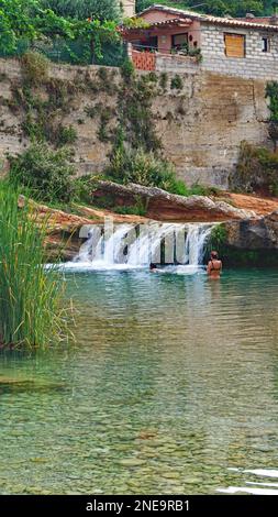 La Pesquera poza or natural pool in Beceite, Teruel, Aragon, Spain ...
