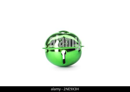 Shiny green sleigh bell isolated on white Stock Photo - Alamy