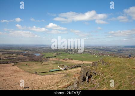 Lyme Park and the village of Disley viewed from Black Hill Disley ...