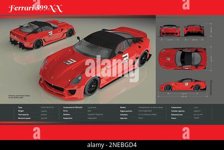 Infographic about the technical features and dimensions of the sports ...
