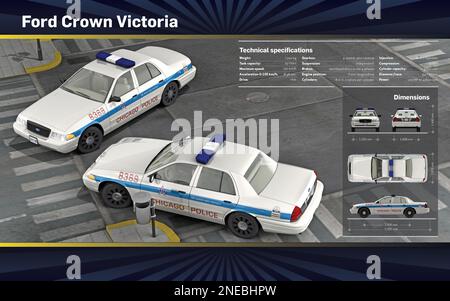 Infographic of the technical characteristics and dimensions of the ...