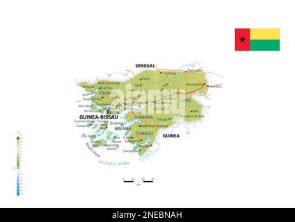 Physical and political map of Guinea. [Adobe Illustrator (.ai ...