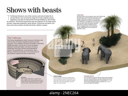 Infographic of the Roman Coliseum. [Adobe InDesign (.indd); 4960x3307 ...
