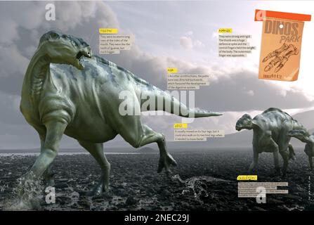 Infographics about the Iguanodon, an ornithischia dinosaur that lived ...