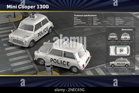 Infographic of the technical characteristics and dimensions of the ...