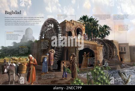 Infographic about the life in Baghdad in the period of major importance ...