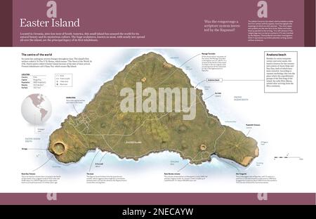 Infographic about the moais of Easter Island, in Polynesia. [Adobe ...