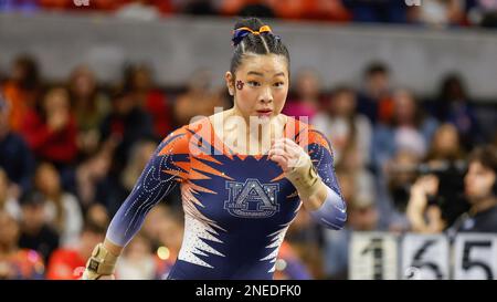 Auburn's Sophia Groth competes on the uneven bars during an NCAA ...
