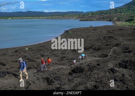 Ascent to the still active volcano Mount Tavurvur, Rabaul, East New ...