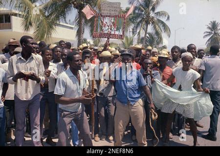 Tonton Maconte marching in downtown Port au Prince in support of PA PA ...