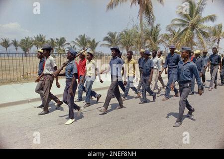 Tonton Maconte marching in downtown Port au Prince in support of PA PA ...