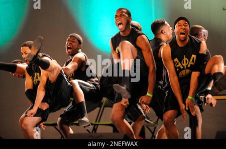The Alpha Phi Alpha fraternity from Clark Atlanta University perform in ...