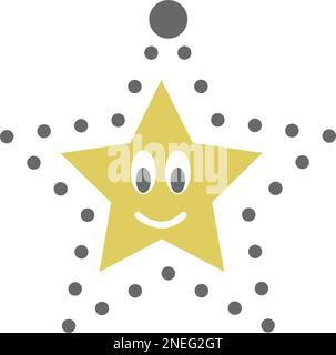 Dotted star shape for tracing lines for preschool and kindergarten ...