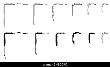 Set of tech corner isolated on white background. Vector design element ...