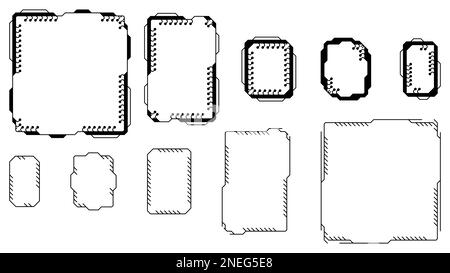 Set of tech corner isolated on white background. Vector design element ...