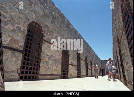 Cell in historic Yuma territorial prison, Arizona state historic park ...