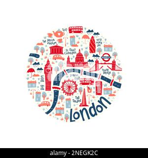 Vector cartoon London sights banners illustration Stock Vector Image ...