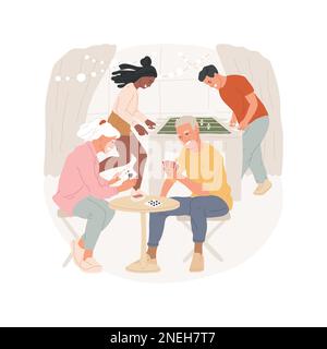 Neighbors meeting isolated cartoon vector illustration. Diverse people ...