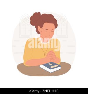 Christian rituals isolated cartoon vector illustration set. Catholic ...