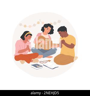 Christian rituals isolated cartoon vector illustration set. Catholic ...