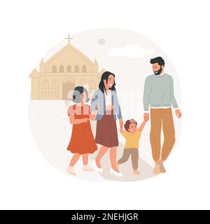 Christian rituals isolated cartoon vector illustration set. Catholic ...