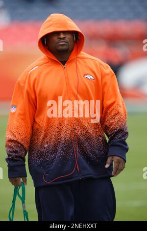 Denver Broncos defensive lineman Ronald Fields takes part in drills ...