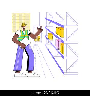Automated storage and retrieval system isolated cartoon vector ...