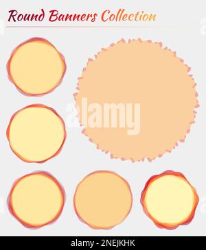 Round banners set. Artistic circular backgrounds. Attractive vector ...