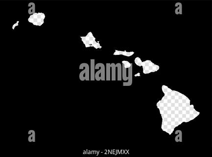 Stencil map of Hawaii. Simple and minimal transparent map of Hawaii ...