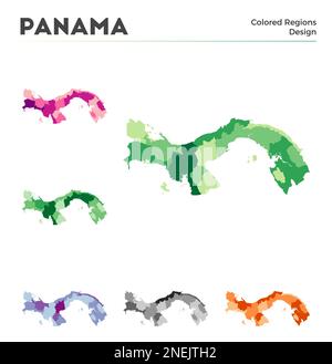 Isolated colored map of Panama with borders of the regions Stock Vector ...
