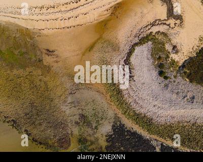 Gurnet Point beach aerial view in Duxbury Bay in town of Plymouth ...
