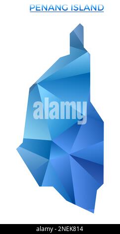 Penang Island icon. Vector polygonal map. Penang icon in geometric ...