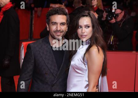 Elyas M Barek and his wife Jessica Riso attend the "She Came to Me ...