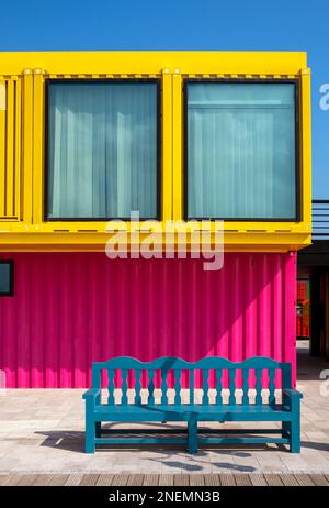 Box Park in Qatar - Container shops Qatar Stock Photo - Alamy