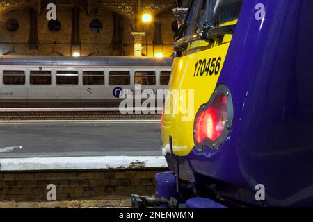 Northern Rail class 170 and class 155 trains at York railway station ...