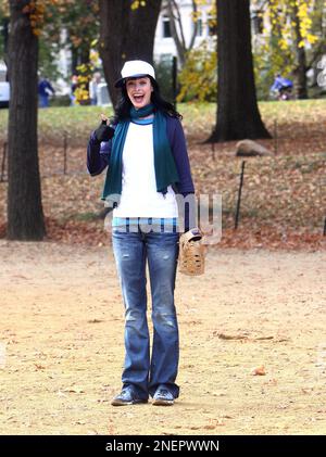 Krysten Ritter is seen on location in Central Park filming Gravity in ...