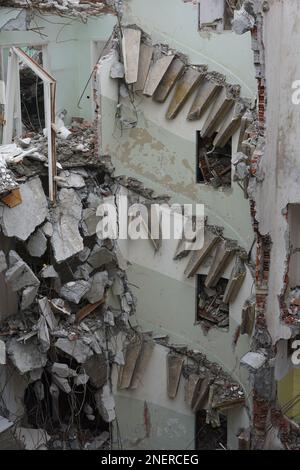 remnants of partially destroyed building, debris, demolition Stock ...