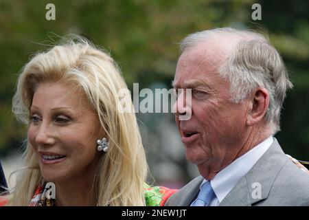 T. Boone Pickens, right, and wife Toni Chapman Brinker attend the TIME ...