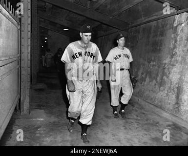 A baseball from a hit by Joe DiMaggio during his 56-game hitting streak ...