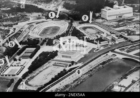 Mussolini Sports Stadium, Rome - Olympic Games 1933 - Statues - Fascist ...