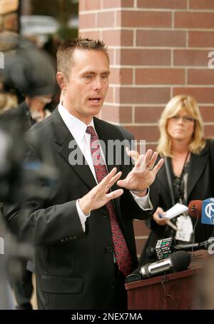 El Dorado County District Attorney Vern Pierson, talks with reporters ...