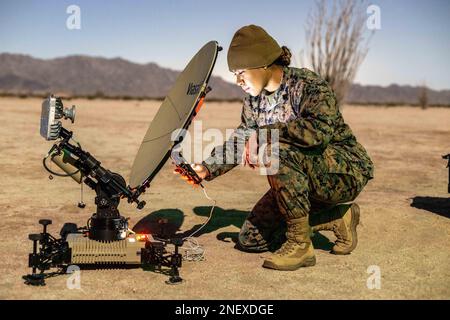 U.S. Marine Corps Sgt. Mariah Pandis, a satellite communications ...