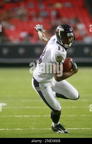 Baltimore Ravens Eron Riley during the NFL football team's training ...