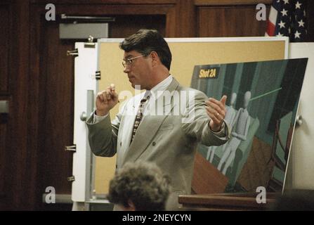 Prosecutor David Conn presents final arguments to the jury in the Erik ...