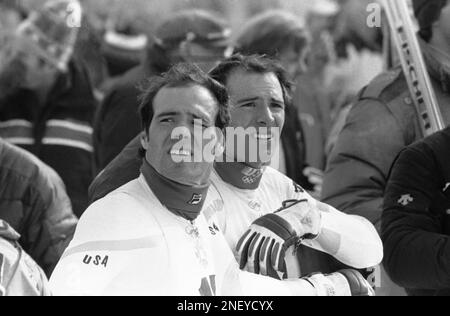 American twin skiing brothers Steve, left, and Phil Mahre from Yakima ...