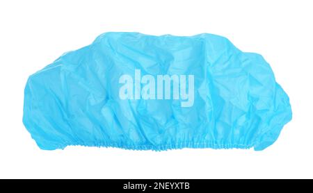 Light blue waterproof shower cap isolated on white Stock Photo - Alamy