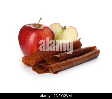 Tasty candy apples on color background Stock Photo - Alamy
