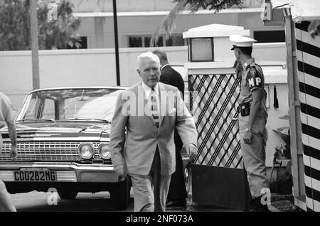 John A. McCone, CIA director, arrives at Vietnamese headquarters joint ...