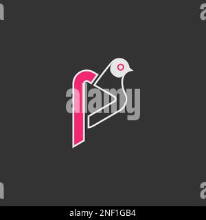 pink grey P alphabet letter logo icon for corporate. Creative design ...